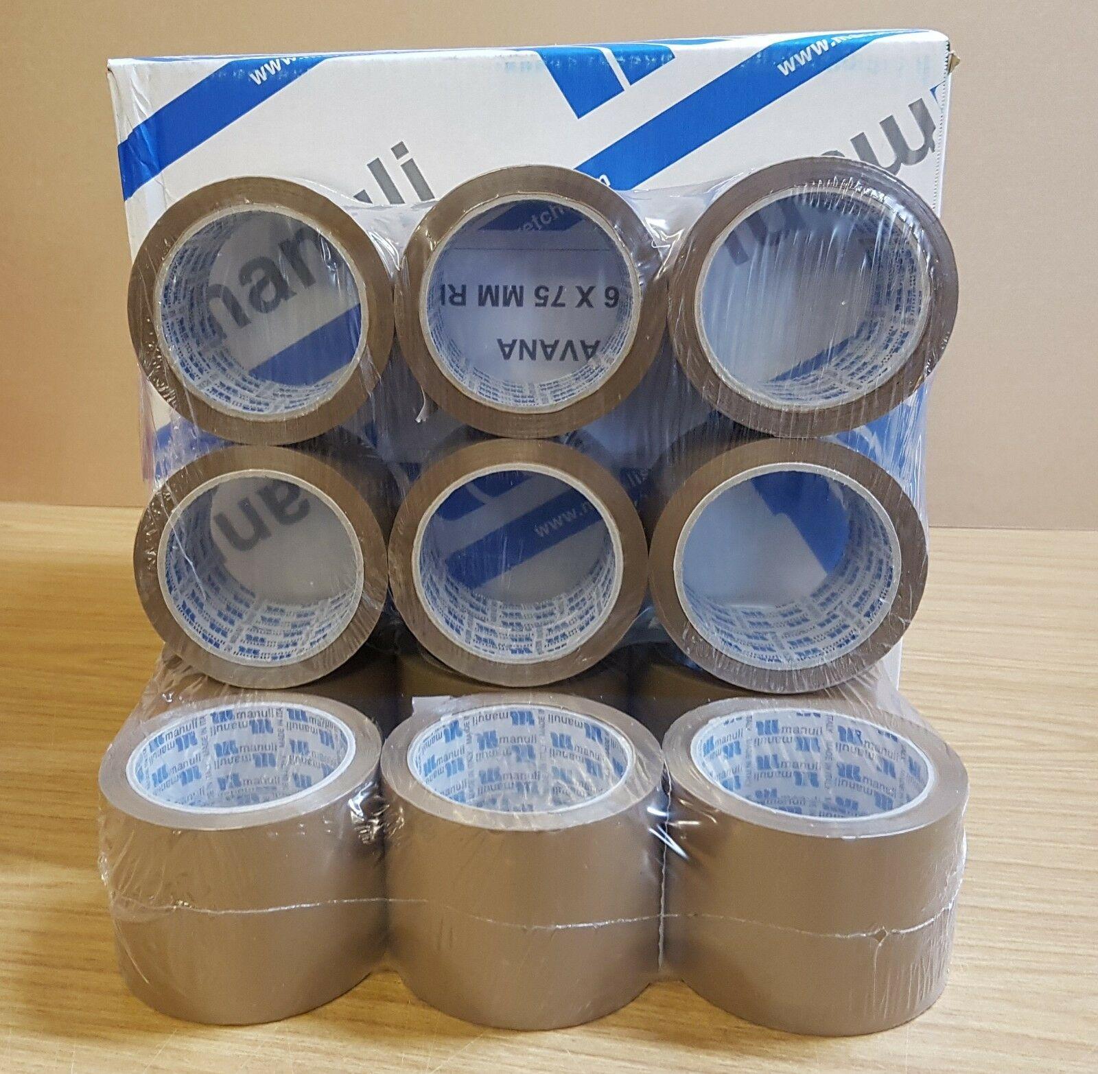 BROWN 75mm x 66m PP Tape - Manuli - iDEALS UK PACKAGING ONLINE STORE