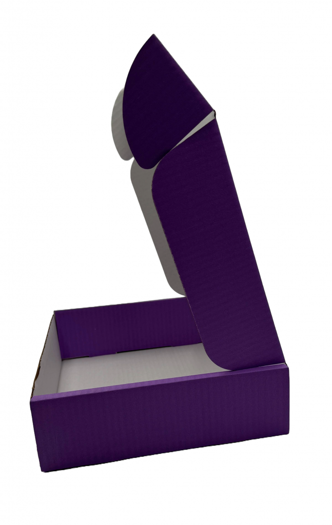 PURPLE DIE CUT PARCEL B-Flute - 250 x 250 x 75mm (10''x10''x3 ...